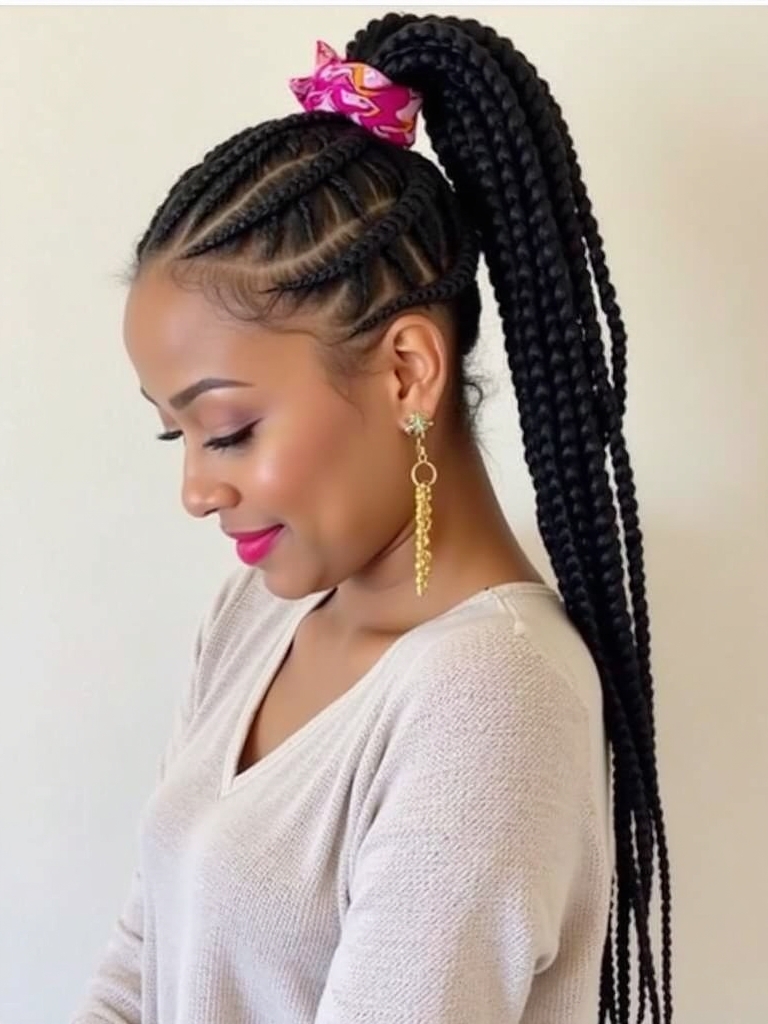 Box Braids Ponytail Perfection: 41 Stunning Styles & How-To Guide ...